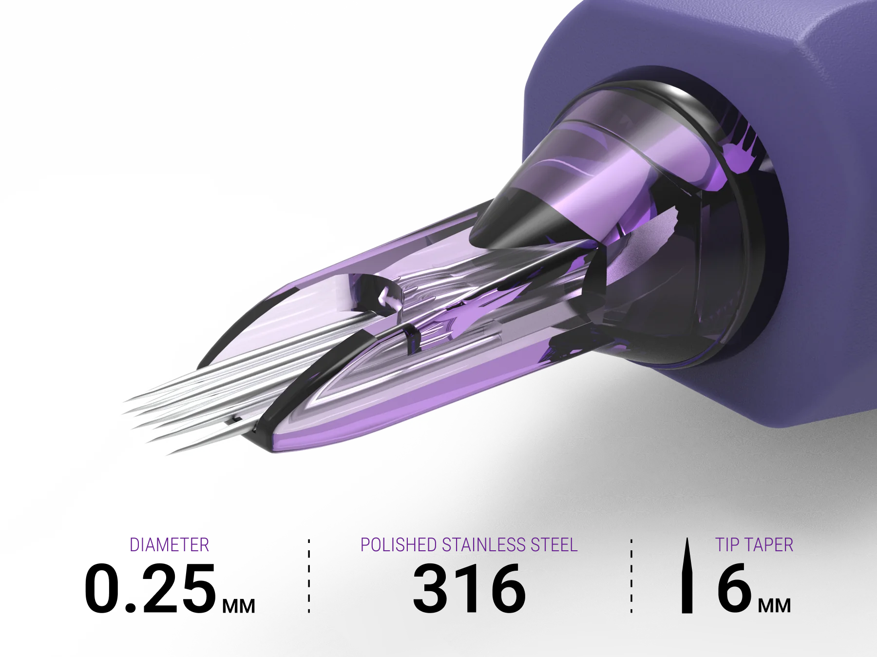 7CM Curved Magnum Tattoo Needle .25mm and .30mm - Grip Needles