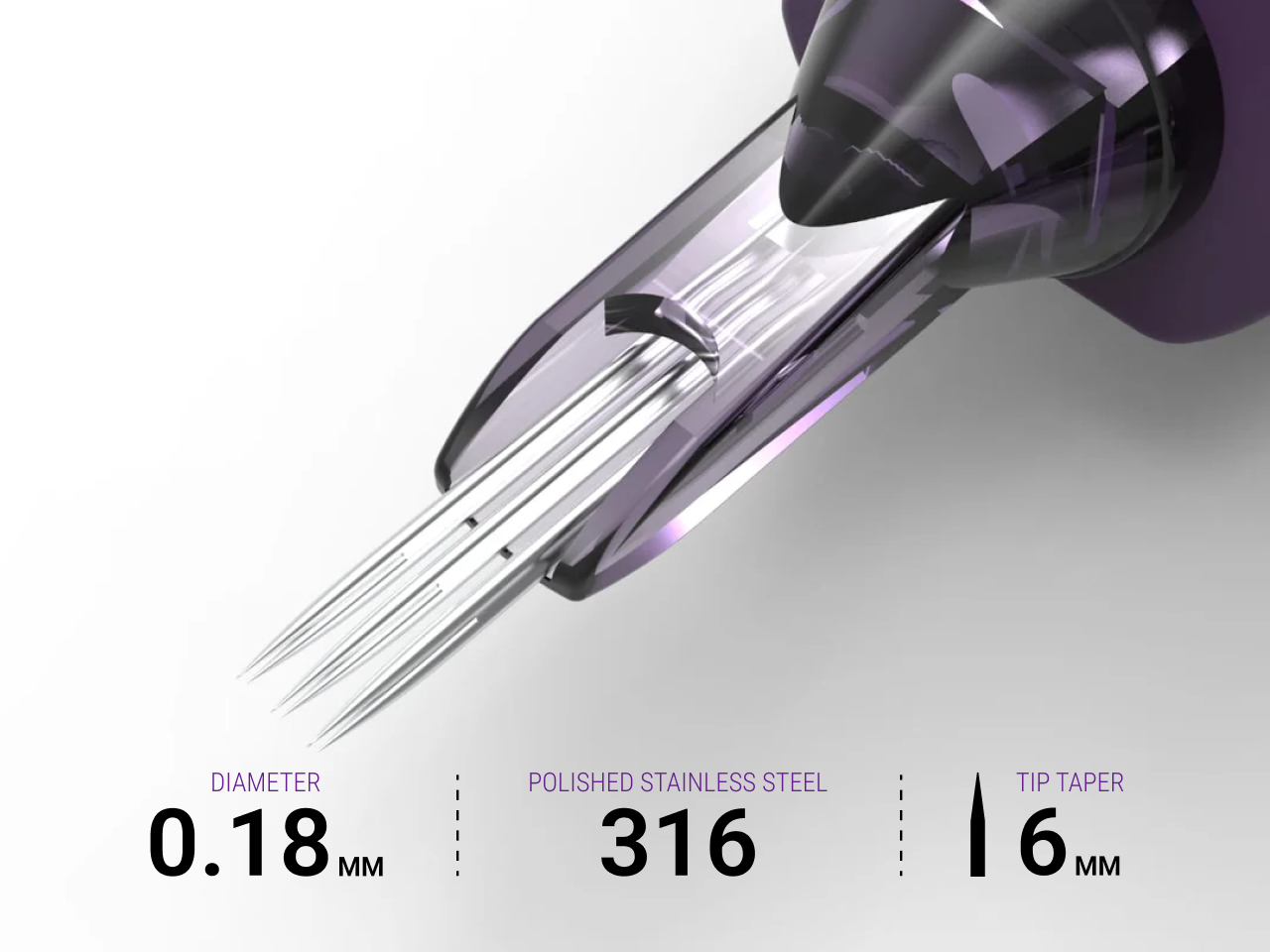 Tattoo Needle .18mm 3RL/3 (Wide Spacing) - Grip Needles